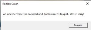 Roblox Crash Hatası Çözümü (2025)